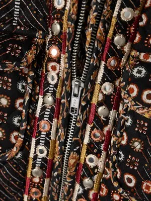 MARANT ETOILE Embellished Quilted Printed Cotton-voile Jacket