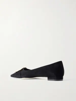 Manolo Blahnik Gibfla Embellished Ballet Flats