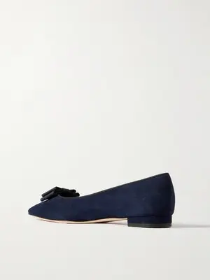 Manolo Blahnik Reador 10 Suede Flats