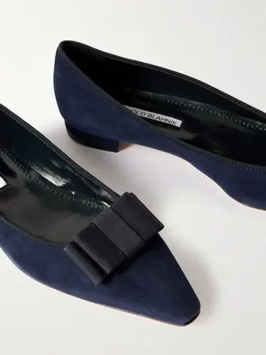 Manolo Blahnik Reador 10 Suede Flats