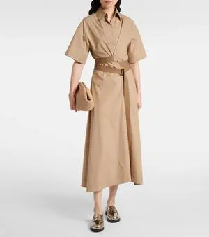 Brunello Cucinelli Belted Cotton Shirt Dress