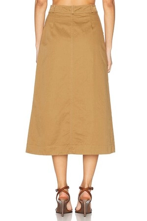 Saint Laurent Button-down Midi Skirt - Chatain