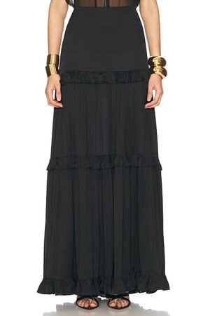 Saint Laurent Charmeuse Maxi Skirt - Noir