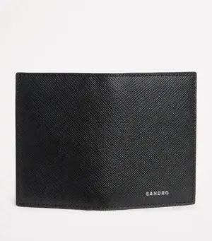 Sandro Faux Leather Bifold Card Holder - Black