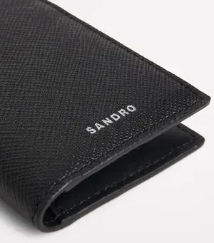 Sandro Faux Leather Bifold Card Holder - Black