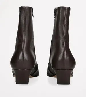 Khaite Nevada Leather Ankle Boots - Brown