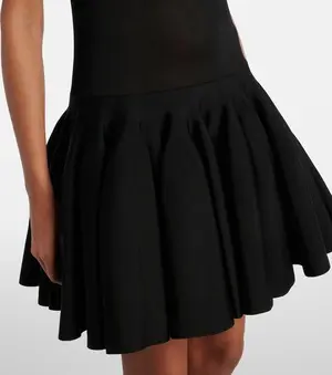 Alaïa Knitted Mini Dress - Black