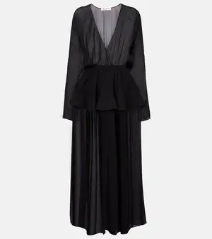 Alaïa Alaia Peplum Midi Dress Black
