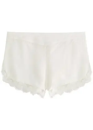 Simone Perele Love Me Lace-trim Silk-satin Pyjama Shorts - Ivory