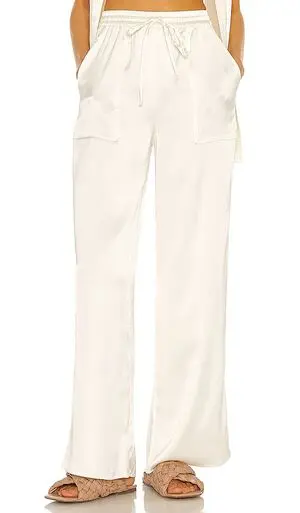 L'academie Corrine Satin Trousers - Ivory