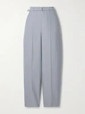 LEMAIRE Belted Wool Woven Straight-leg Pants