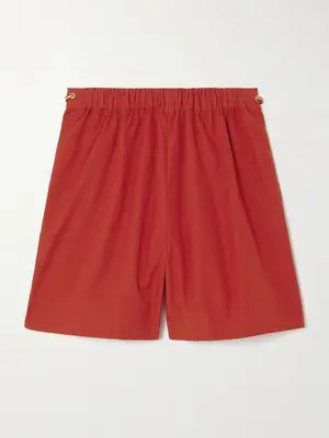 Max Mara Haway Cotton-poplin Shorts - Red