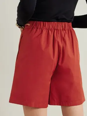 Max Mara Haway Cotton-poplin Shorts - Red