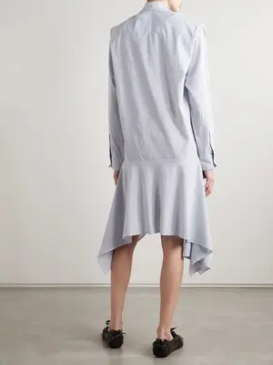 Acne Studios Asymmetric Draped Striped Shirt Dress