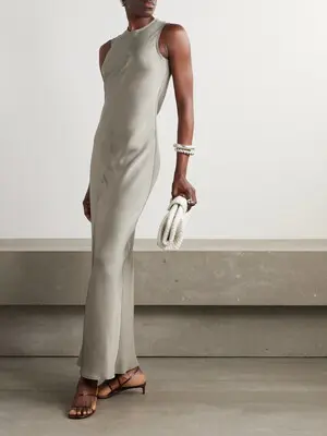 AMI Paris Satin-crepe Maxi Dress