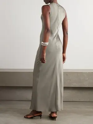 AMI Paris Satin-crepe Maxi Dress