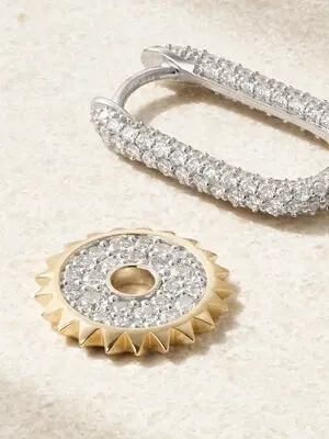 FOUNDRAE 18-karat White And Yellow Gold Diamond Single Earring