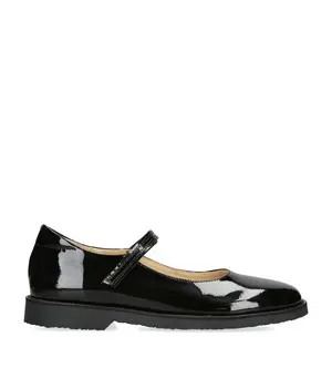 PAPOUELLI Emilia Patent Leather Mary Janes - Black