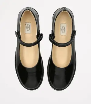 PAPOUELLI Emilia Patent Leather Mary Janes - Black