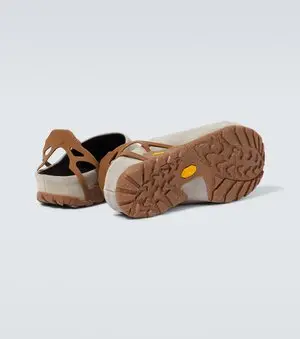 ROA Suede Clogs With Rubber Trim