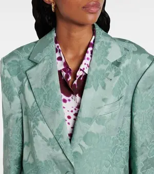 Dries Van Noten Linen-blend Jacquard Blazer