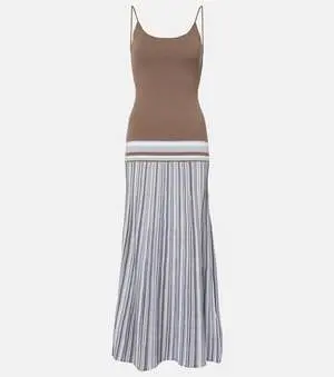 Faithfull The Brand Faithfull Citara Striped Cotton-Blend Maxi Dress Blue