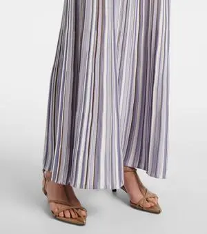Faithfull The Brand Citara Striped Cotton-blend Maxi Dress - Blue