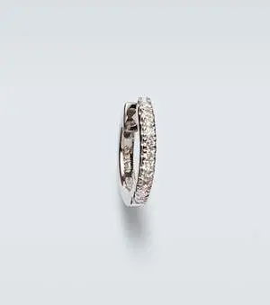 Mateo 14kt White Gold Diamond Hoop Earring - Silver