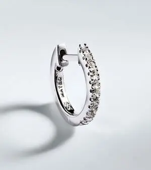 Mateo 14kt White Gold Diamond Hoop Earring