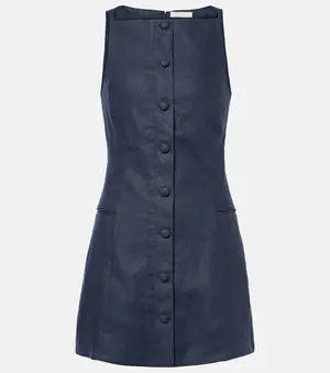 Faithfull The Brand Ambra Linen Mini Dress - Blue