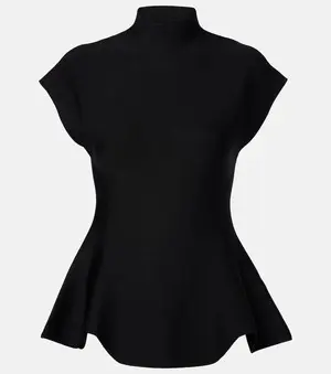 Khaite Andra Peplum Top - Black