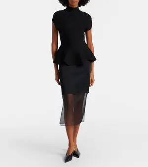 Khaite Andra Peplum Top - Black