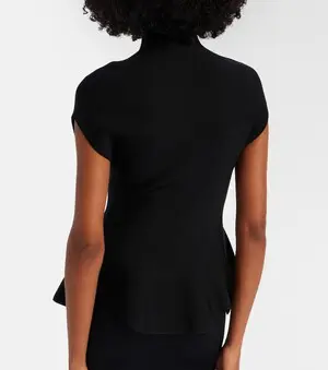 Khaite Andra Peplum Top - Black