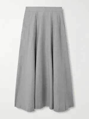 Sasuphi Lauren Frayed Wool Maxi Skirt - Gray