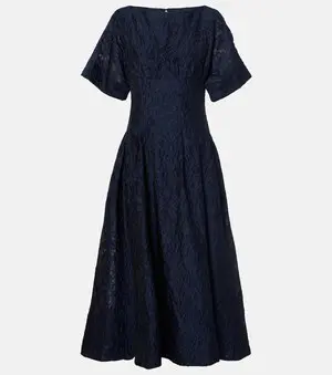 Simkhai Rosalie Jacquard Midi Dress - Blue