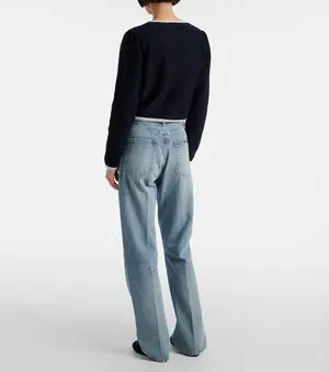 FRAME Corded Cardigan Knitted Wool And Cotton Top