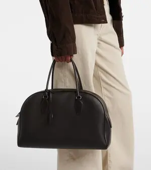 THE ROW India Large Leather Tote Bag - Brown