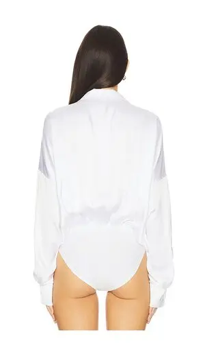 Norma Kamali Super Oversized Boyfriend Nk Shirt Bodysuit