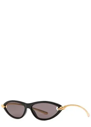 Bottega Veneta Narrow Cat-eye Sunglasses - Black