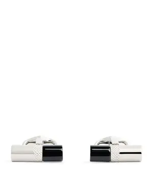 BABETTE WASSERMAN LONDON Rhodium-plated Stone Bar Cufflinks - Silver