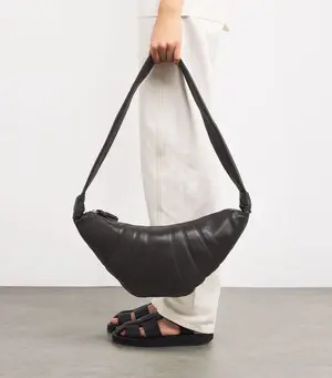 LEMAIRE Medium Nappa Leather Croissant Bag - Brown