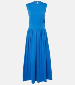 TOTEME Cotton Jersey Midi Dress - Blue