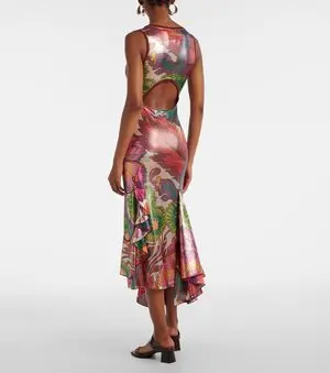 Etro Printed Satin Maxi Dress