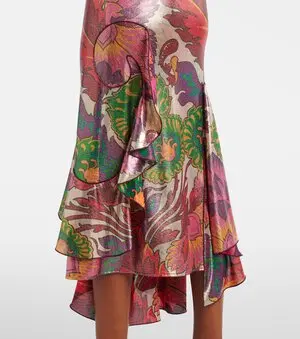 Etro Printed Satin Maxi Dress