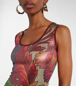 Etro Printed Satin Maxi Dress