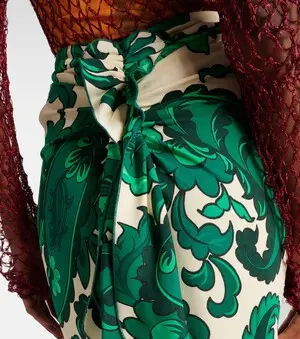 Etro Paisley Ruffled Midi Skirt