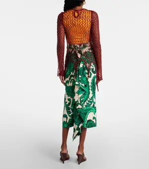 Etro Open-knit Sweater And Printed Crop Top Set