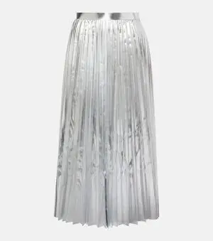 Junya Watanabe Pleated Metallic-effect Midi Skirt