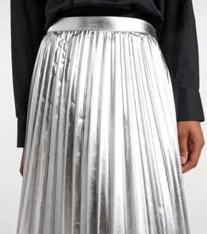 Junya Watanabe Pleated Metallic-effect Midi Skirt
