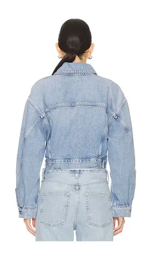 AGOLDE Palmer Cropped Denim Jacket - Blue